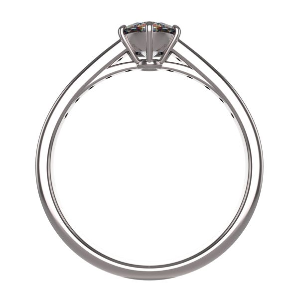 6 prongs Pave Ring in 14k white gold, #8377