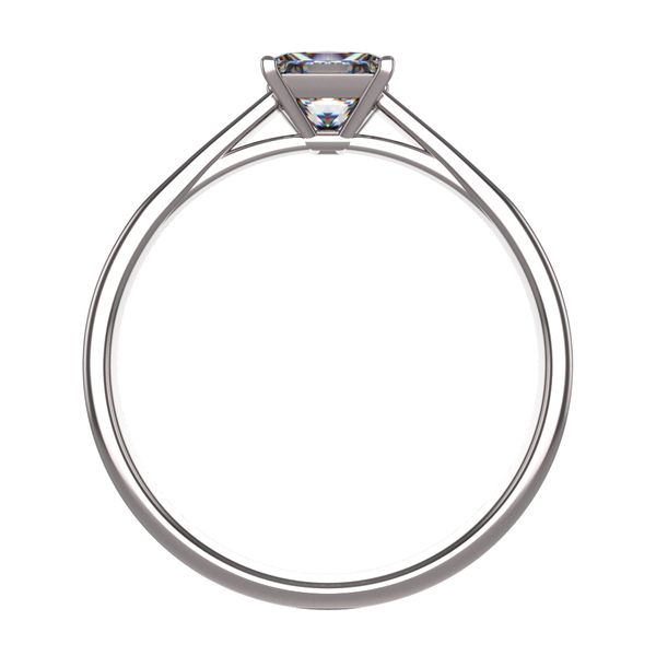 4 prongs Solitaire Ring in 14k white gold, #9021